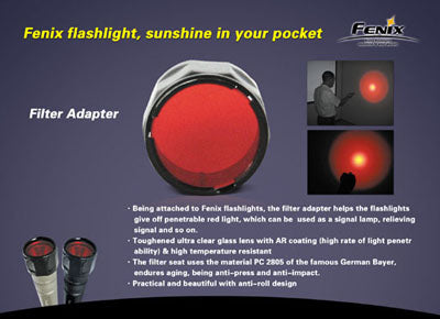 Fenix Flashlight Filter Adapter AD301-R- Red FOR LD12, LD22, PD22 ...